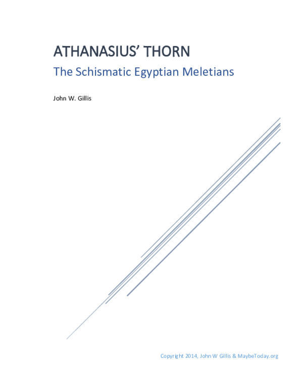 (PDF) Athanasius' Thorn: The Schismatic Egyptian Meletians