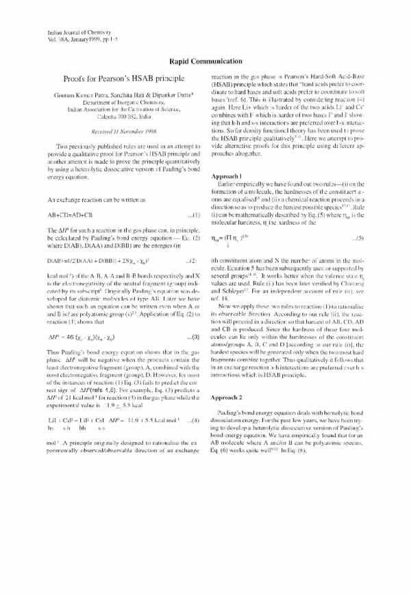 (PDF) Proofs for Pearson's HSAB principle