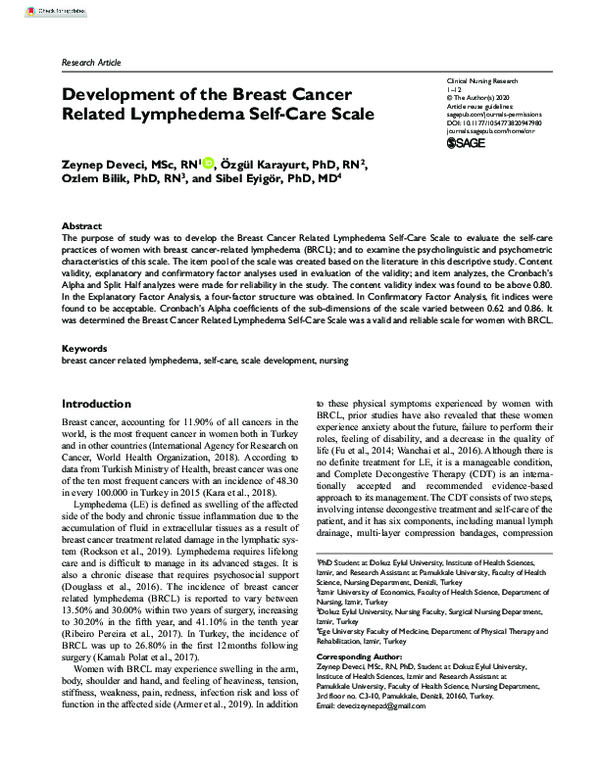 (PDF) Development of breast cancer-related lymphedema: is it dependent ...