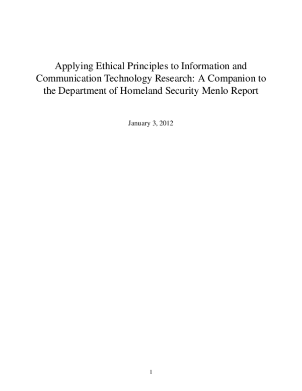 (PDF) Applying Ethical Principles to Information and Communication ...