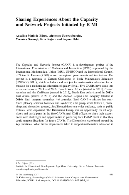 (PDF) Sharing Experiences About the Capacity and Network Projects ...