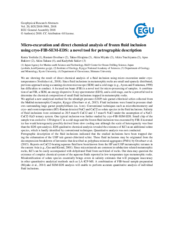 (PDF) Micro-excavation and direct chemical analysis of frozen fluid ...