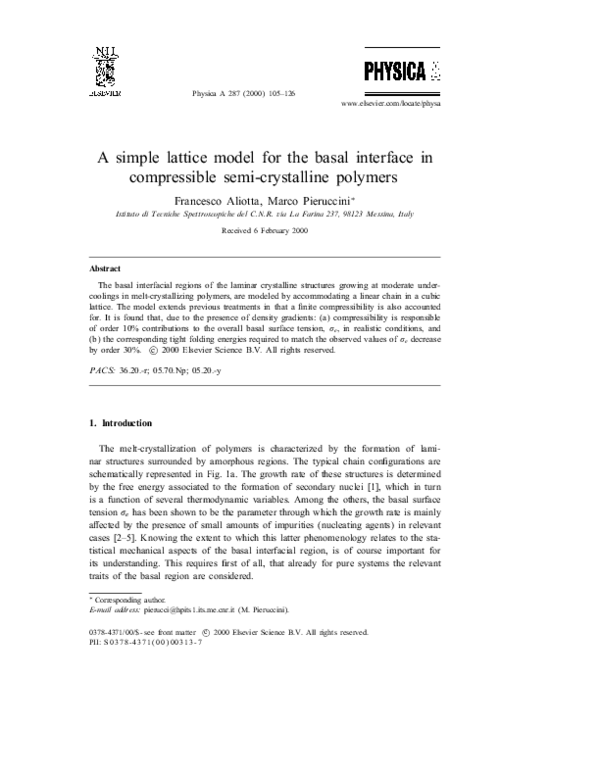 (PDF) A simple lattice model for the basal interface in compressible semi-crystalline polymers ...