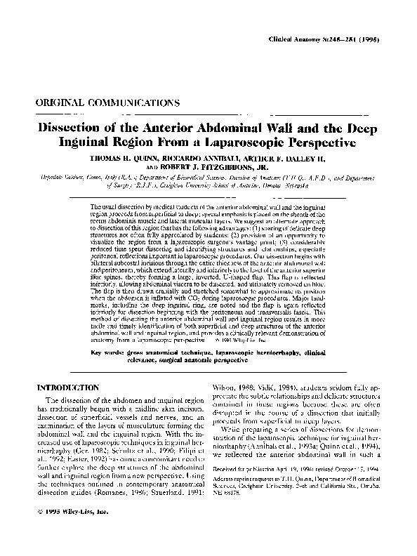 (PDF) Dissection of the anterior abdominal wall and the deep inguinal ...