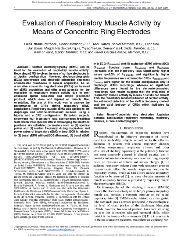 (PDF) Evaluation of Respiratory Muscle Activity by Means of Concentric ...