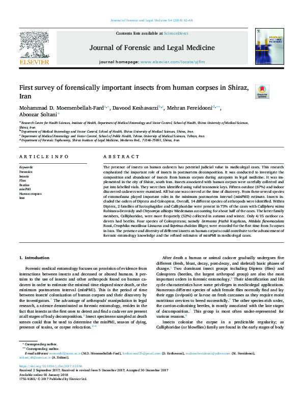 (PDF) First survey of forensically important insects in Sicily with a ...