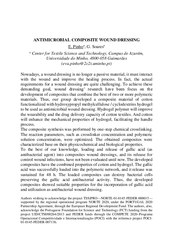 (PDF) Antimicrobial composite wound dressing