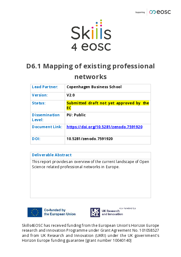 (PDF) D6.1 Mapping of existing professional networks