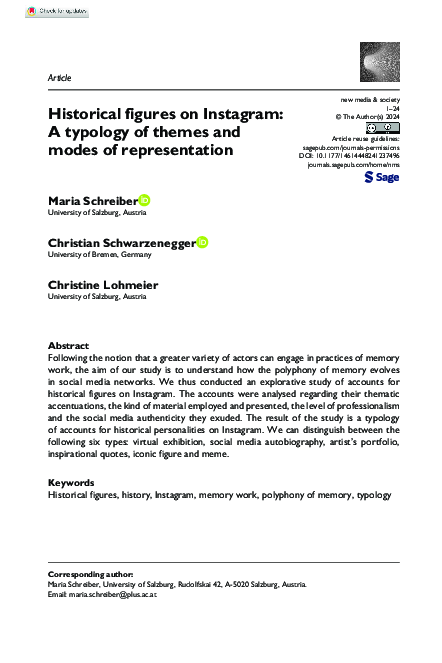 (PDF) Historical figures on Instagram: A typology of themes and modes ...