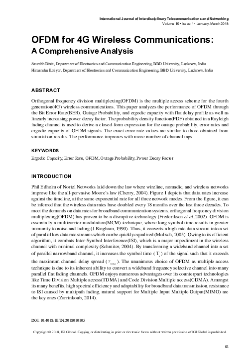 (PDF) OFDM for 4G Wireless Communications