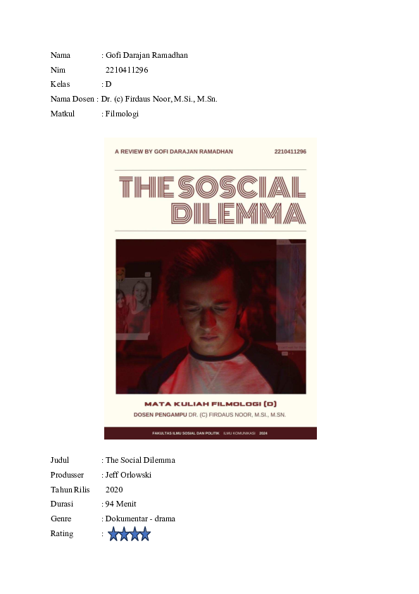 (PDF) Review Film Dokumenter The Social Dilemma