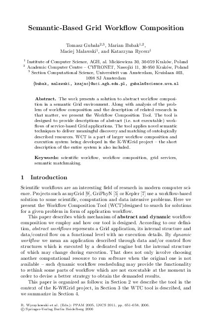 Pdf Semantic Based Grid Workflow Composition