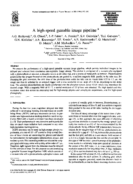 (PDF) High-speed gateable image pipeline