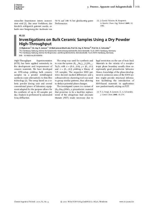 (PDF) Investigations on Bulk Ceramic Samples Using a Dry Powder High ...