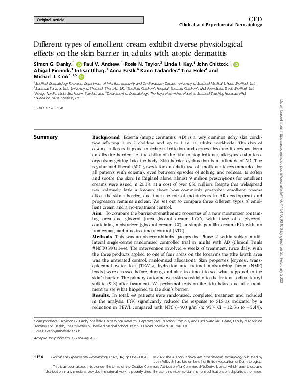 (PDF) Different types of emollient cream exhibit diverse physiological ...