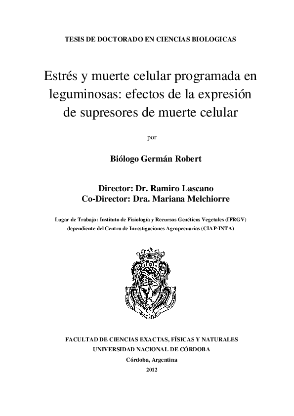 (PDF) Estrés y muerte celular programada en leguminosas: efectos de la ...