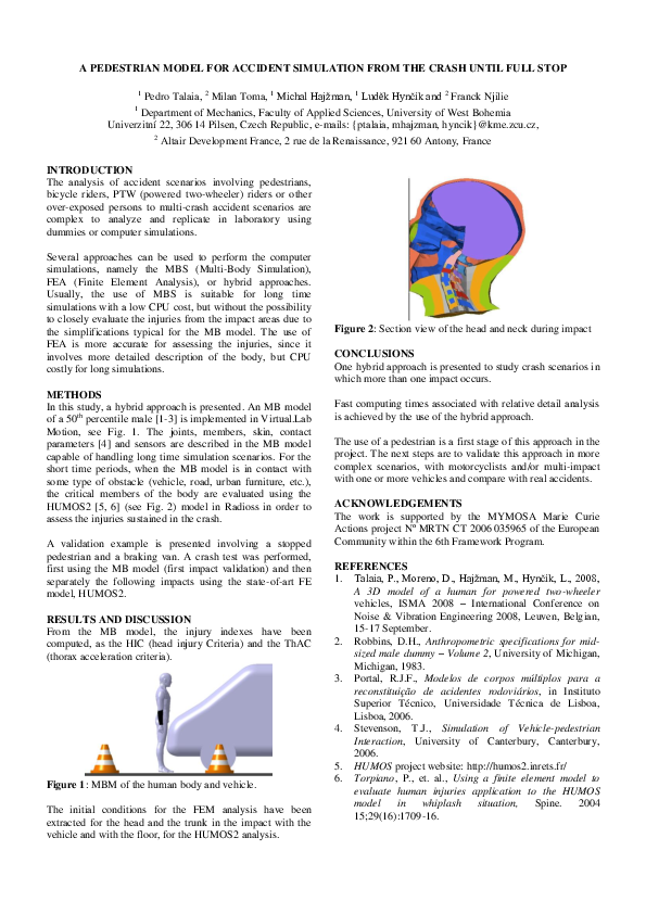 (PDF) A pedestrian model for accident simulation from the crash until ...