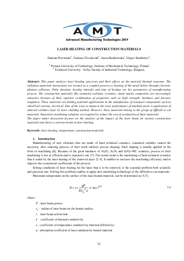 (PDF) Laser heating of construction materials