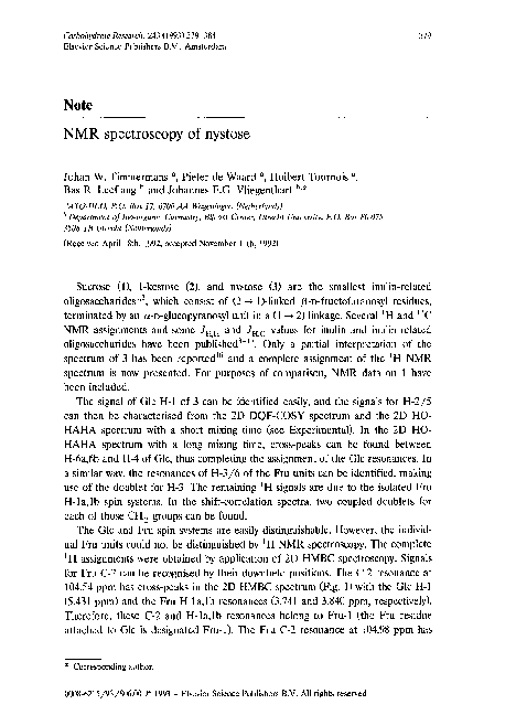(PDF) NMR spectroscopy of nystose