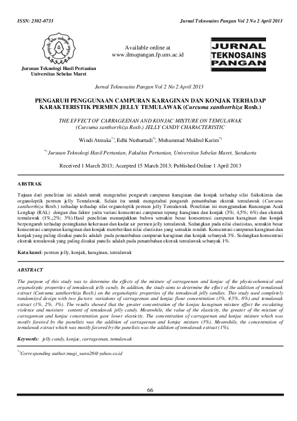 (PDF) PENGARUH PENGGUNAAN CAMPURAN KARAGINAN DAN KONJAK TERHADAP ...