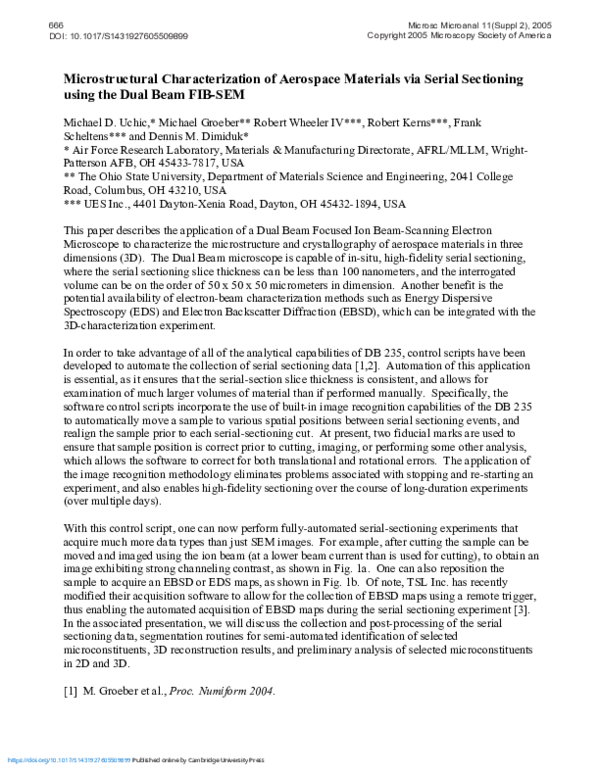 (PDF) Microstructural Characterization of Aerospace Materials via ...