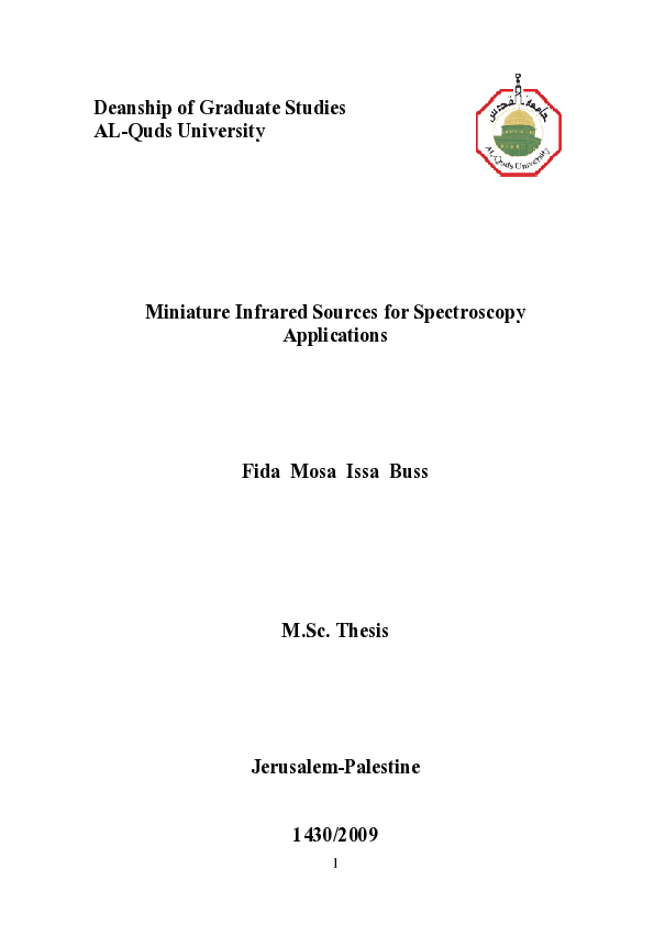 (PDF) Miniature Infrared Sources for Spectroscopy Applications