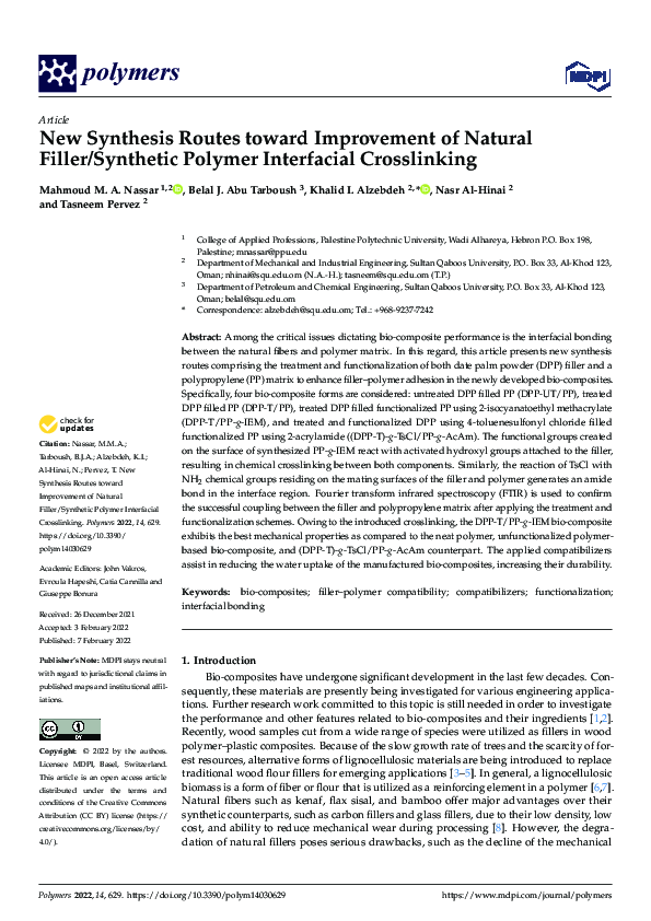 (PDF) New Synthesis Routes toward Improvement of Natural Filler ...