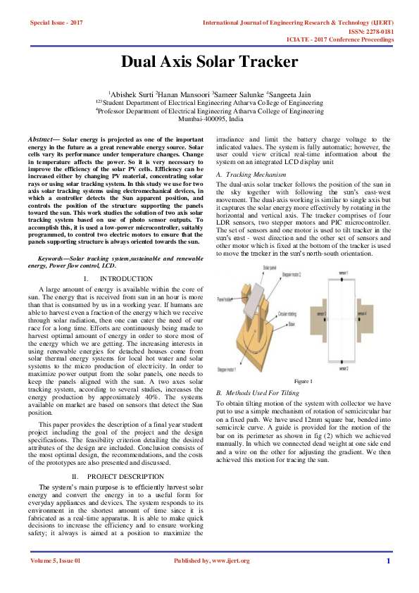 (PDF) Dual Axis Solar Tracker