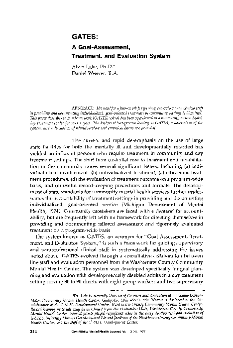 (PDF) GATES: A goal-assessment, treatment, and evaluation system