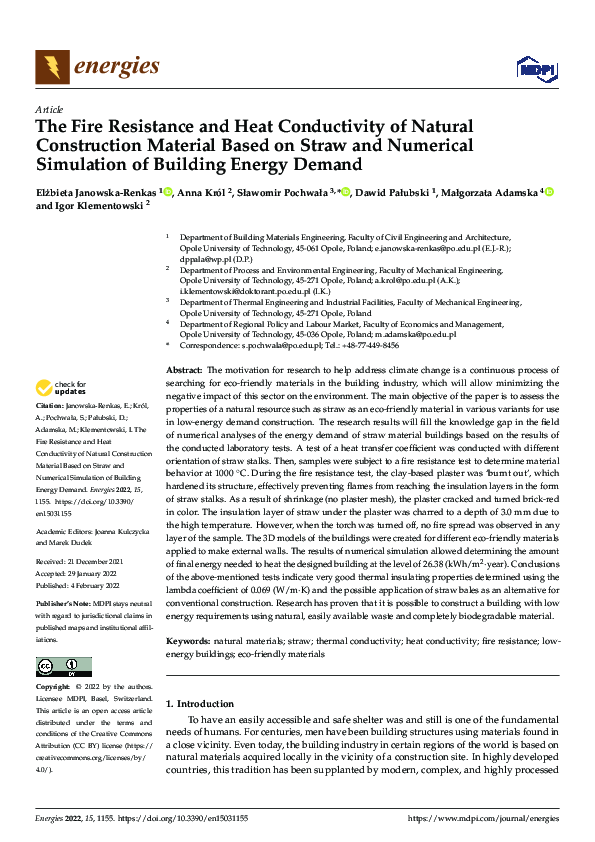 (PDF) The Fire Resistance and Heat Conductivity of Natural Construction ...