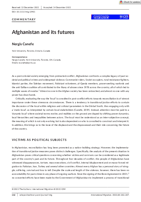 (PDF) Afghanistan and its futures