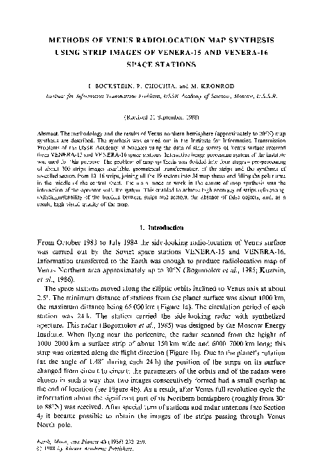 (PDF) Methods of Venus radiolocation map synthesis using strip images ...