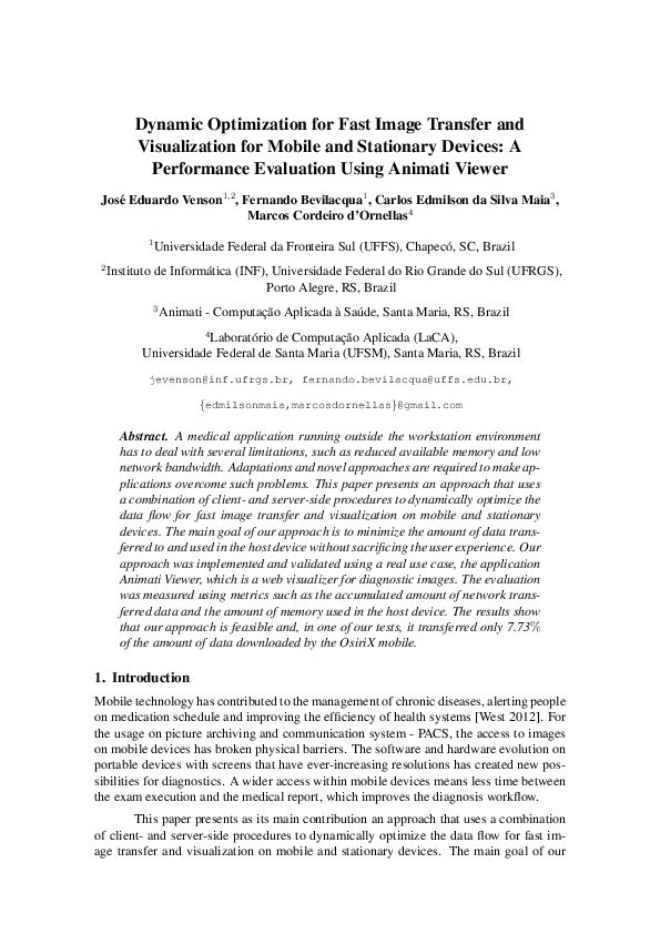 (PDF) Dynamic Optimization for Fast Image Transfer and Visualization for Mobile and Stationary ...