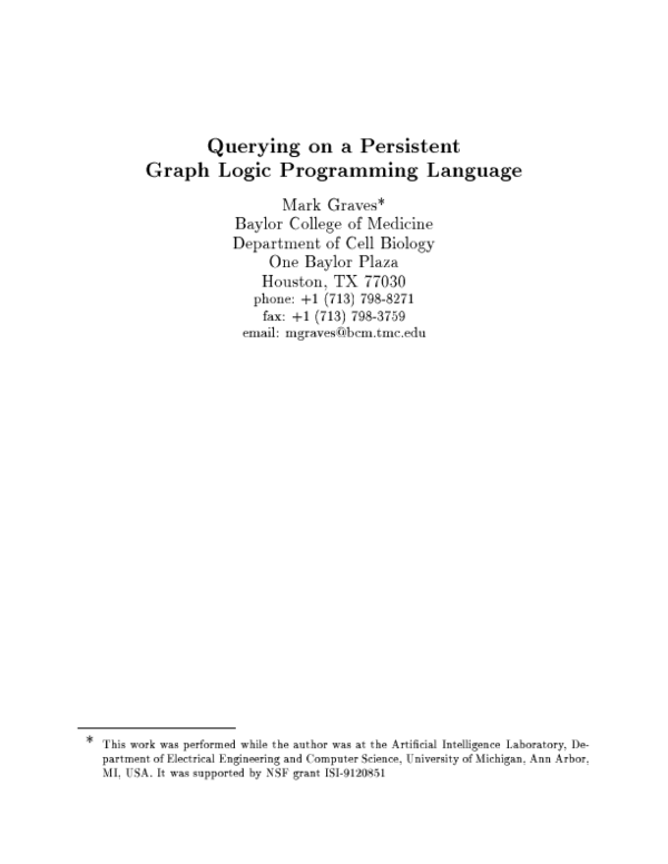 (PDF) Querying on a Persistent Graph Logic Programming Language