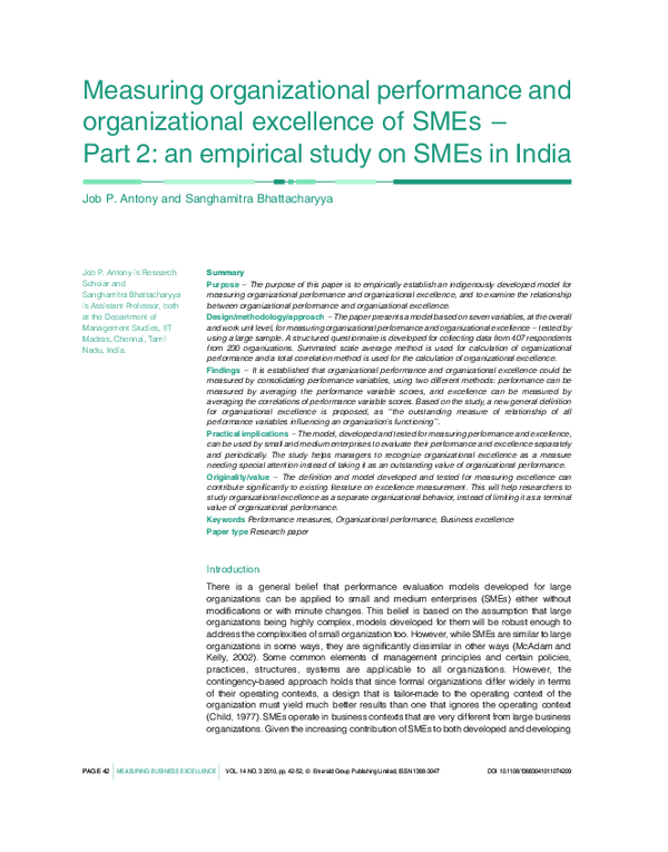 (PDF) Measuring organizational performance and organizational ...