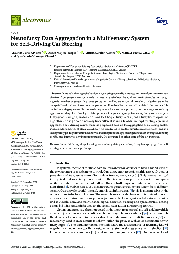 (PDF) Neurofuzzy Data Aggregation in a Multisensory System for Self-Driving Car Steering | Jean ...