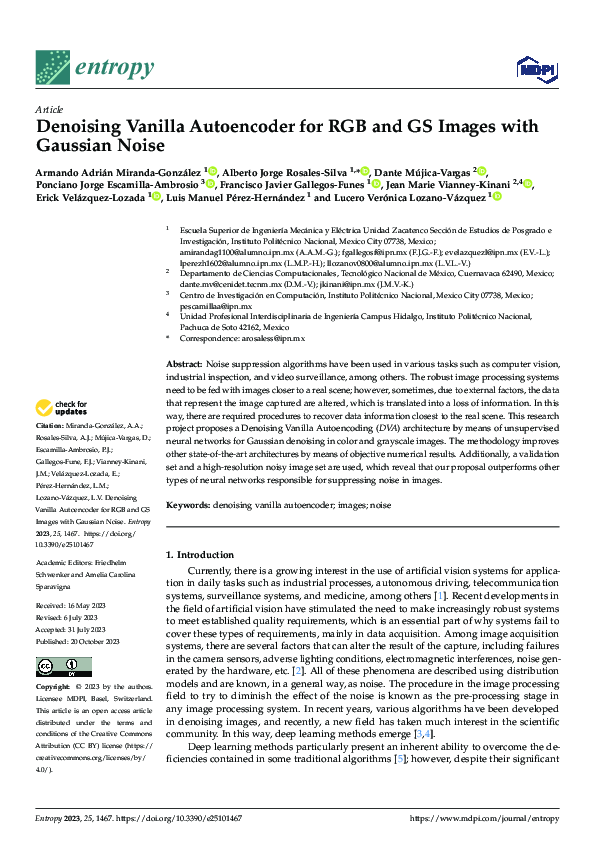 (PDF) Denoising Vanilla Autoencoder for RGB and GS Images with Gaussian Noise | Jean Marie ...