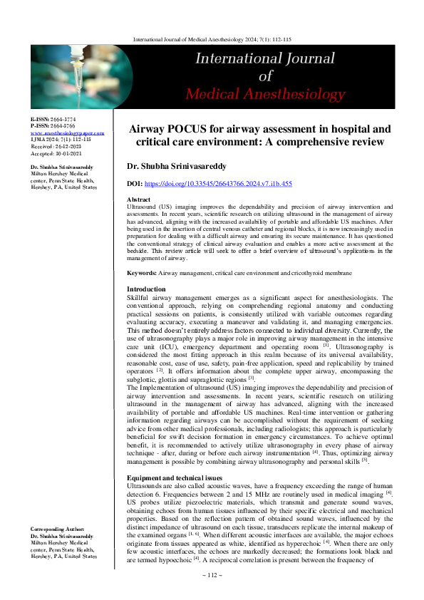 (PDF) Airway POCUS for airway assessment in hospital and critical care ...