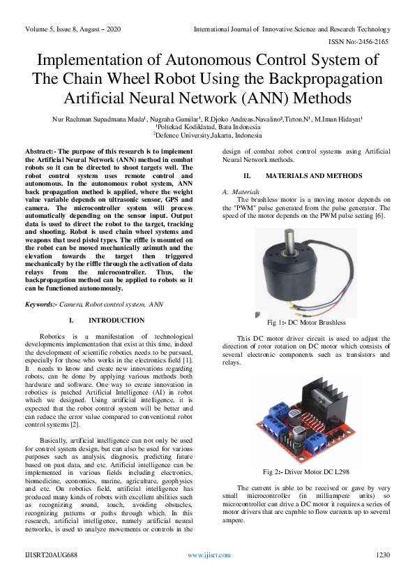 (PDF) Implementation of Autonomous Control System of The Chain Wheel Robot Using the ...