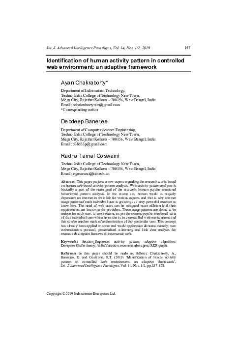 (PDF) Identification of human activity pattern in controlled web ...