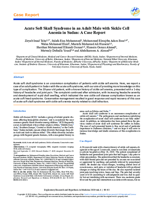 (PDF) Acute Soft Skull Syndrome in an Adult Male with Sickle Cell ...