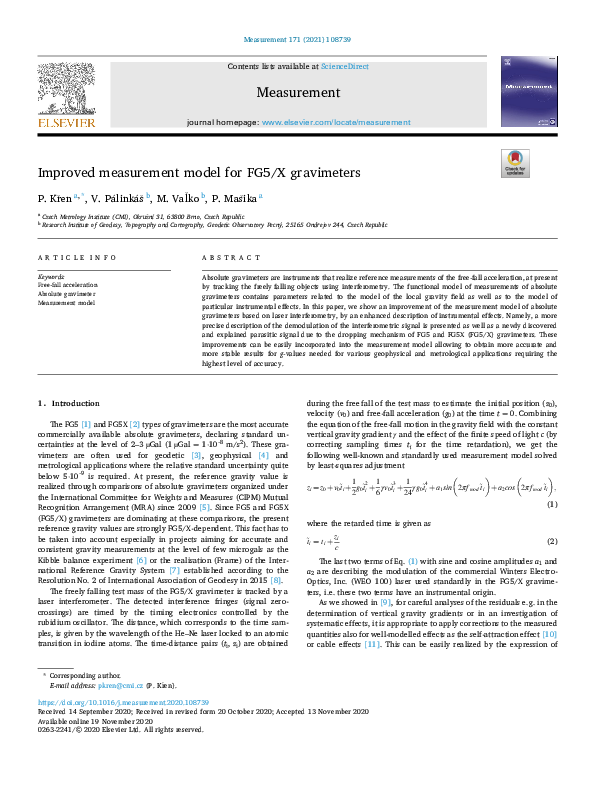 (PDF) Improved measurement model for FG5/X gravimeters