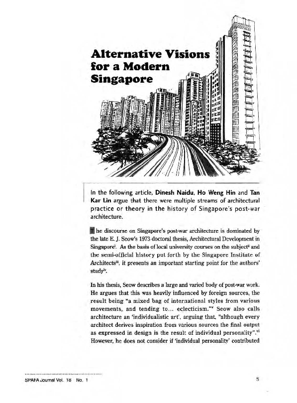 (PDF) Alternative Visions for a Modern Singapore