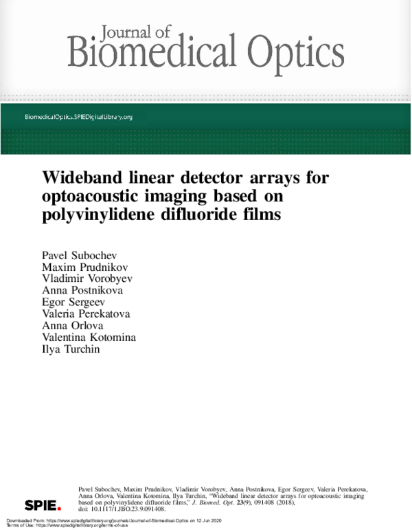 (PDF) Wideband linear detector arrays for optoacoustic imaging based on ...