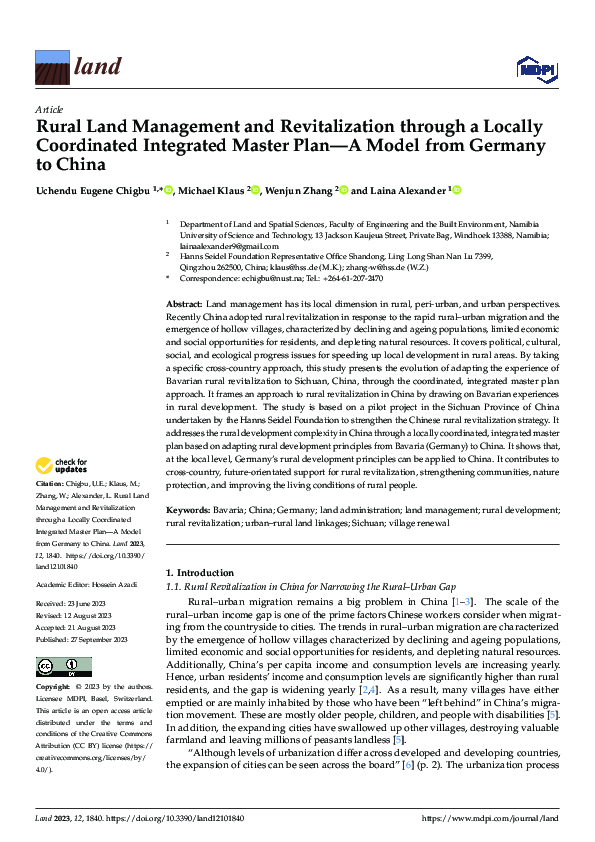 (PDF) Rural Land Management and Revitalization through a Locally ...