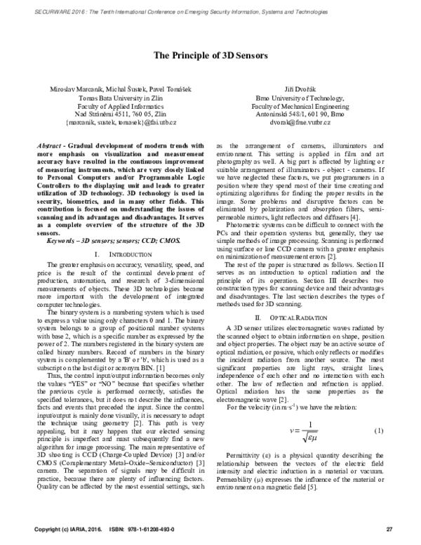 (PDF) The Principle of 3D Sensors