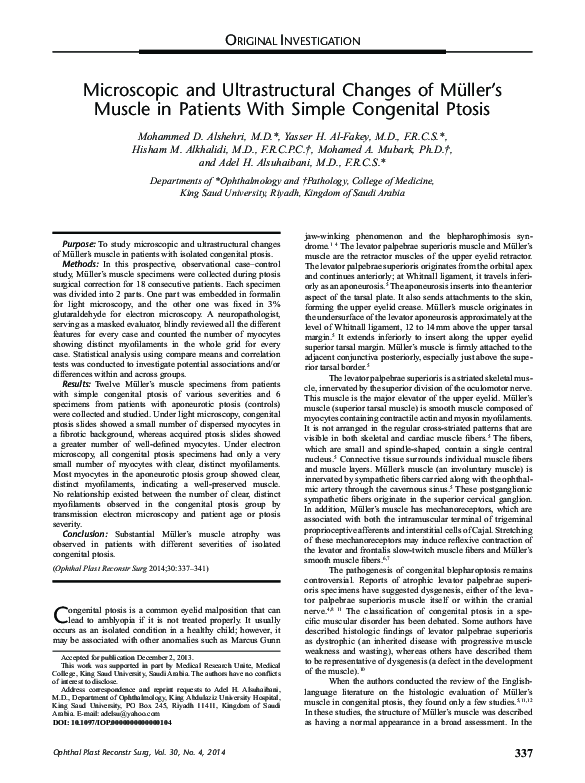 (PDF) Microscopic and Ultrastructural Changes of Müller’s Muscle in ...