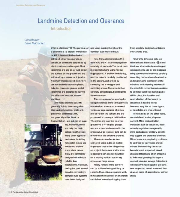 (PDF) Landmine Detection and Clearance