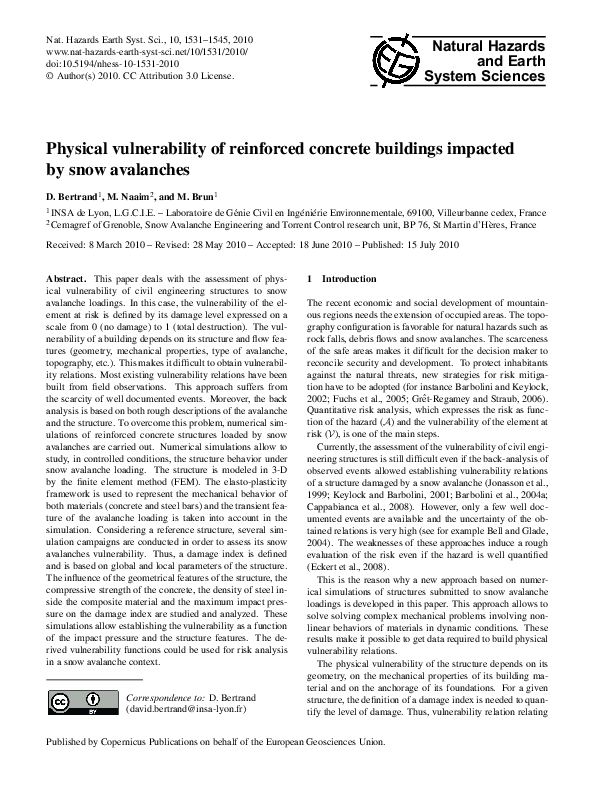 (PDF) Physical vulnerability of reinforced concrete buildings impacted ...