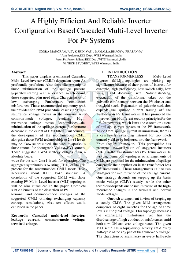 (PDF) A Highly Efficient And Reliable Inverter Configuration Based ...